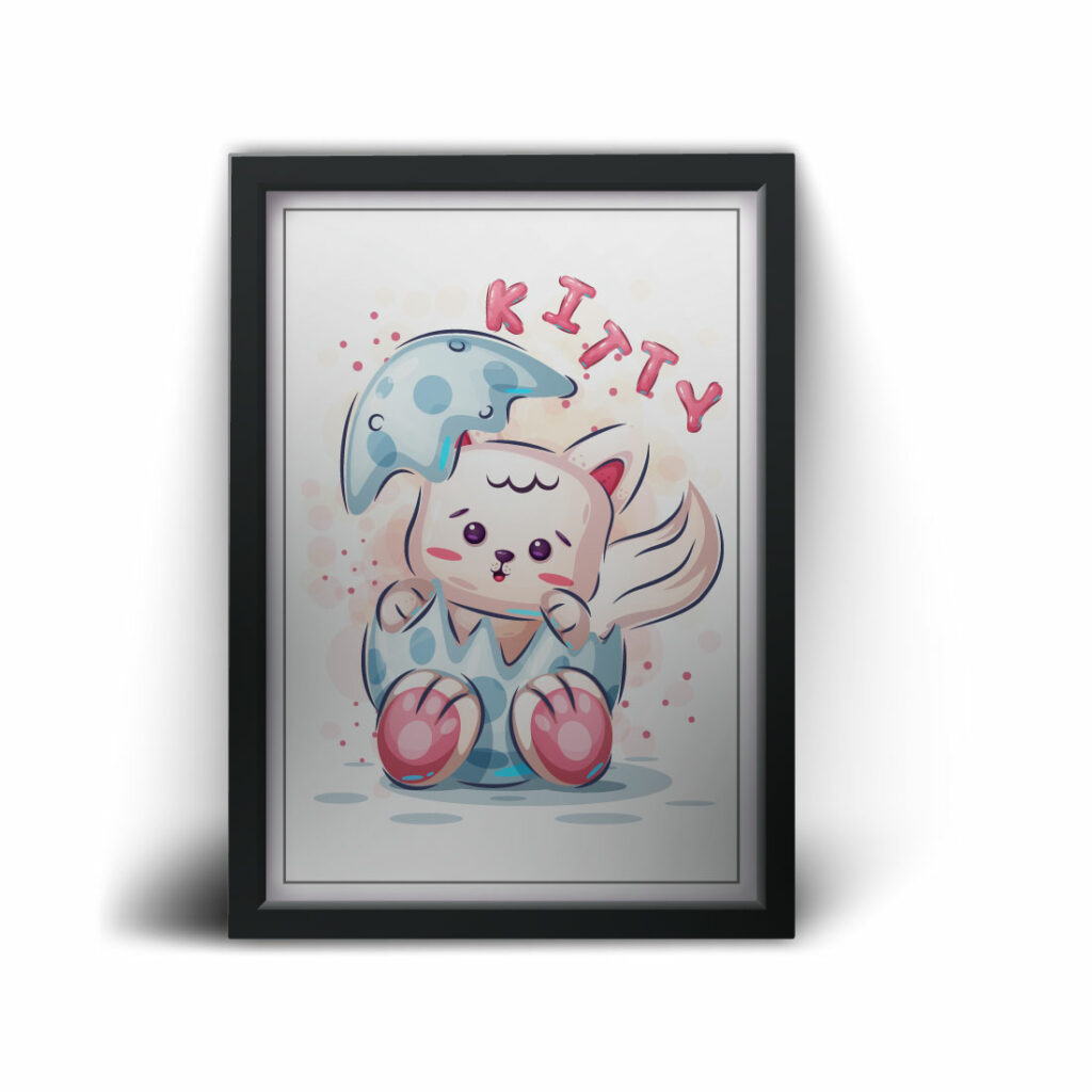Kitty Illustration, Cute Kitten Clipart, Cute Kitten Vector Art ...