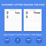 Alphabet Letter Tracing Worksheet For Kids KDP Interior - MasterBundles