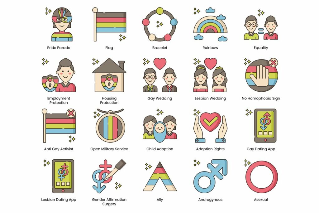 60 LGBT+ Icons | Hazel Series – MasterBundles
