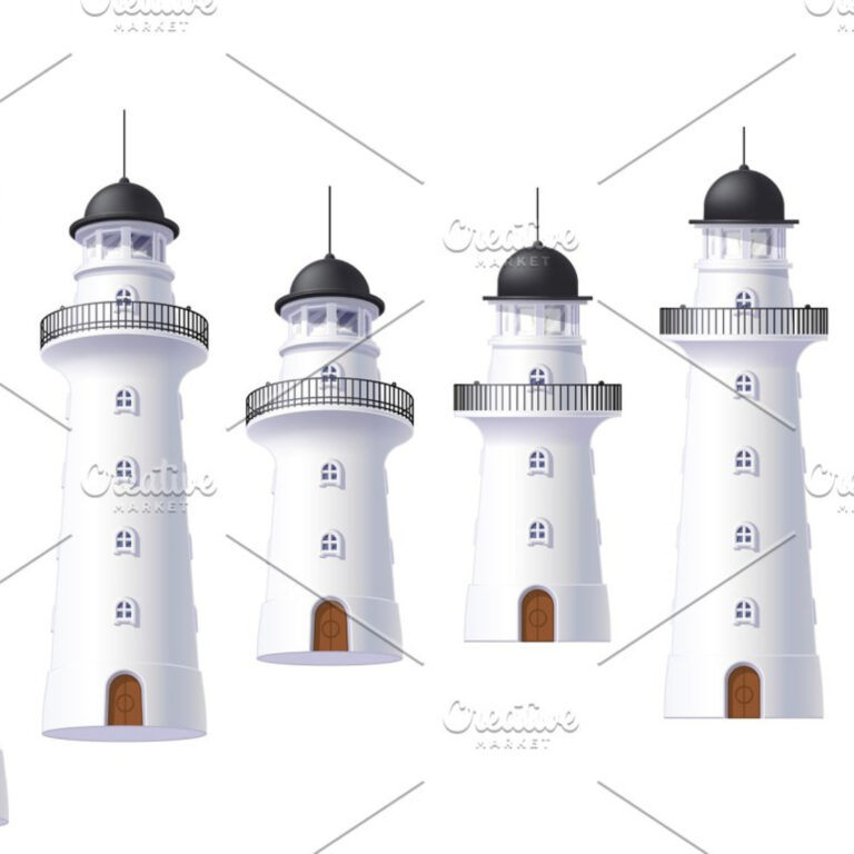 Lighthouse Set Flat Style – MasterBundles