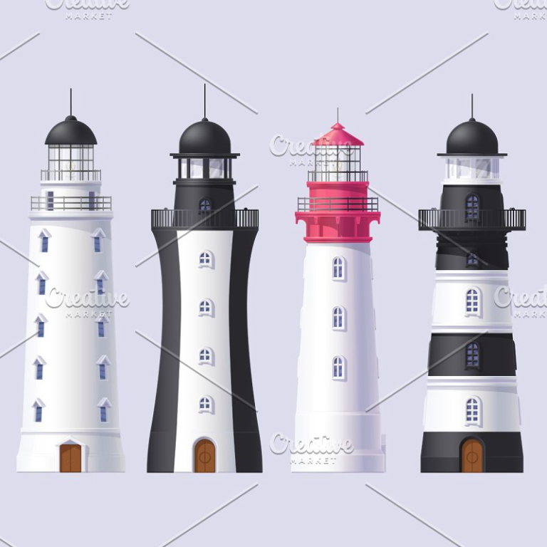 Lighthouse, Light House, Beacon Set – MasterBundles