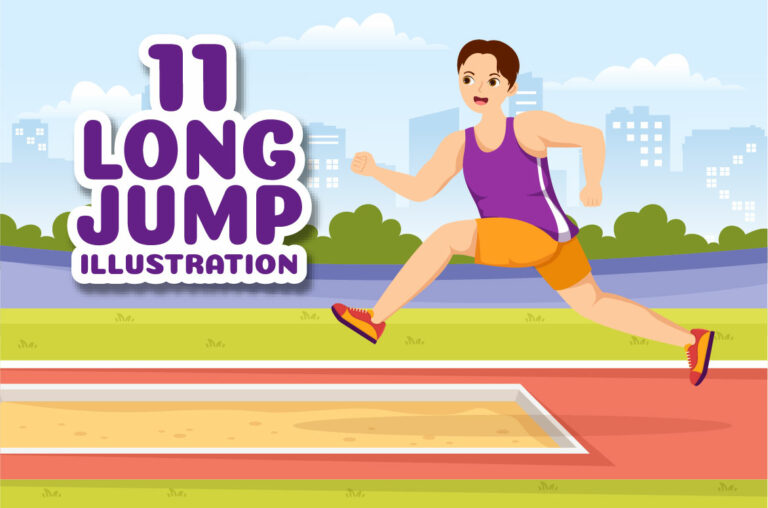 11 Long Jump Sport Illustration - MasterBundles