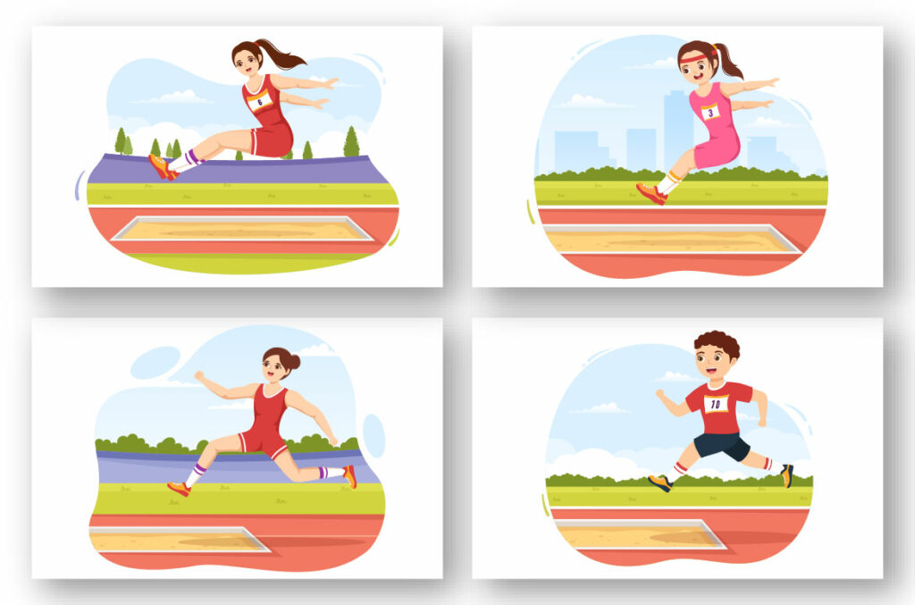 11 Long Jump Sport Illustration - MasterBundles