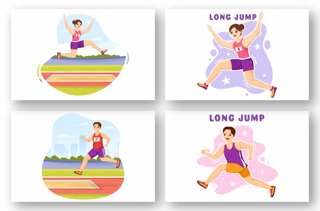 11 Long Jump Sport Illustration - MasterBundles