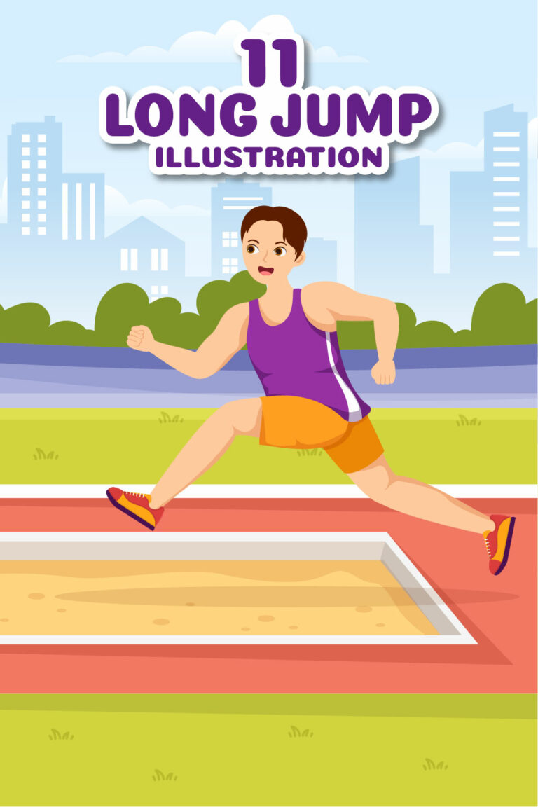 11 Long Jump Sport Illustration - MasterBundles