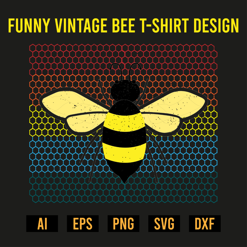 Funny Vintage Bee T- Shirt Design - MasterBundles