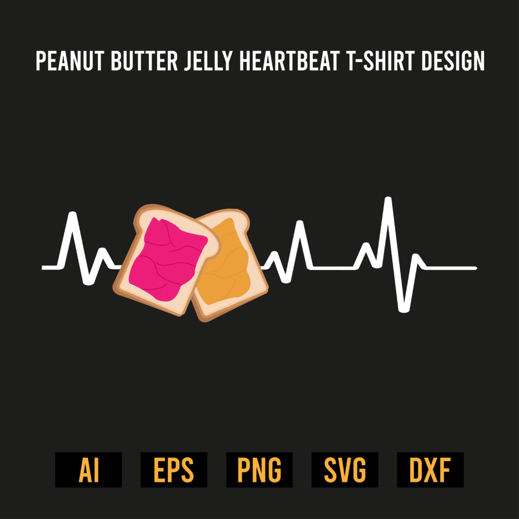 Peanut Butter Jelly Heartbeat T-Shirt Design | MasterBundles