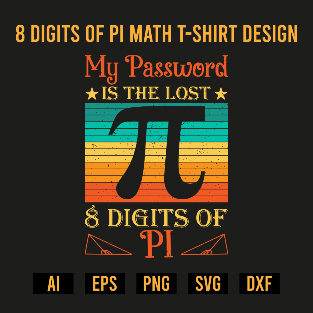 8 Digits Of PI Math T-Shirt Design - MasterBundles