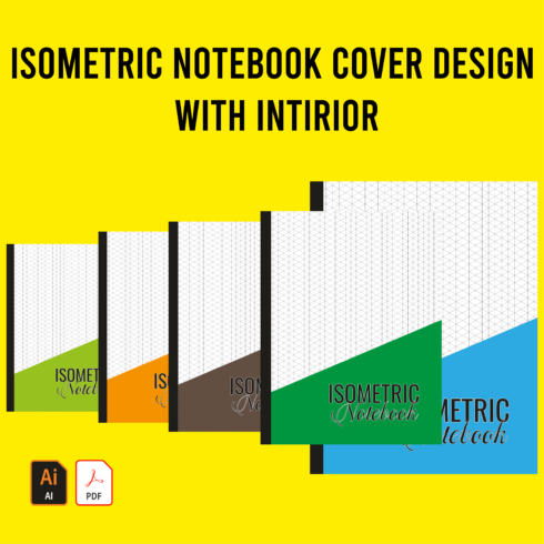 Isometric Notebook Cover Design With Interior - MasterBundles