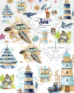 Marine Life Watercolor Clip Art – MasterBundles