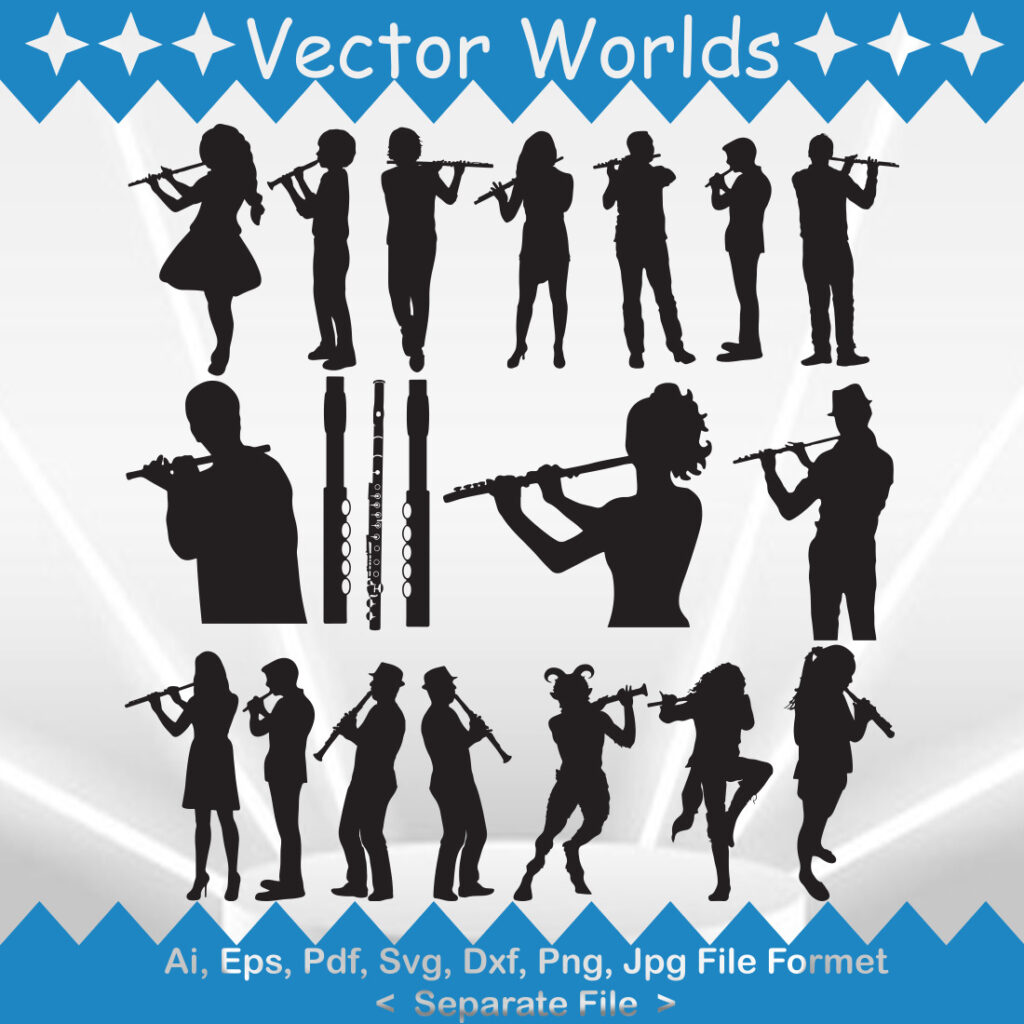 Flute Playing SVG Vector Design | MasterBundles