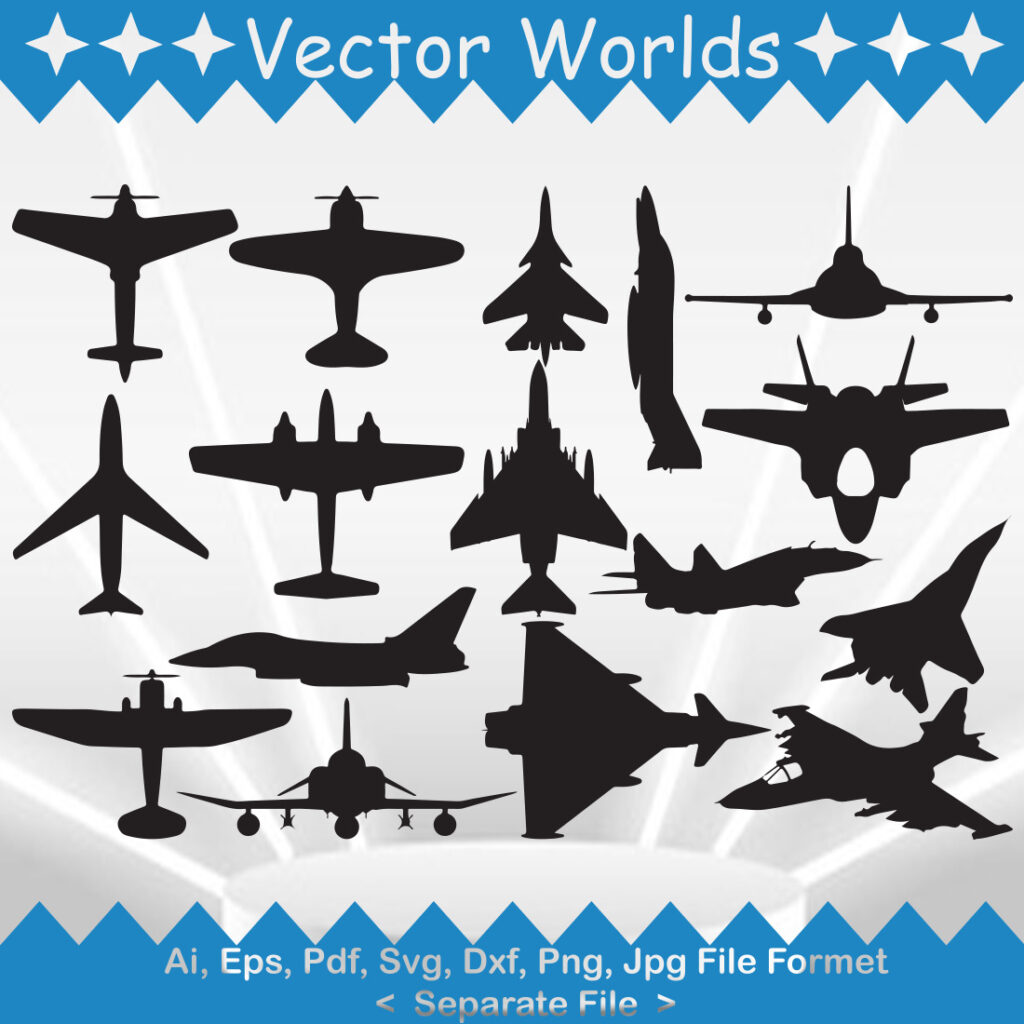 Fighter Aircraft SVG Vector Design | MasterBundles