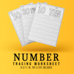 1 to 50 Number Tracing Worksheets Bundle - MasterBundles