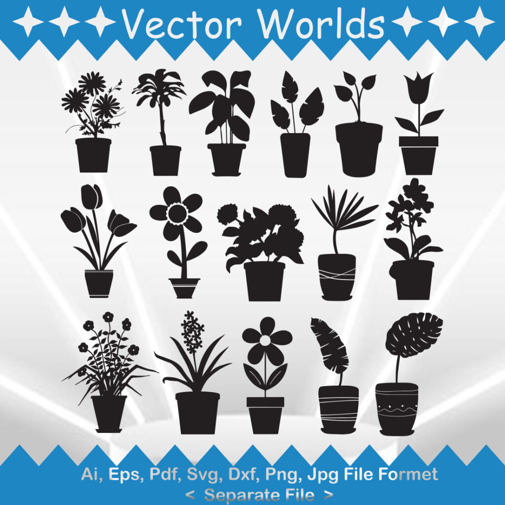 Flower In Pot SVG Vector Design | MasterBundles