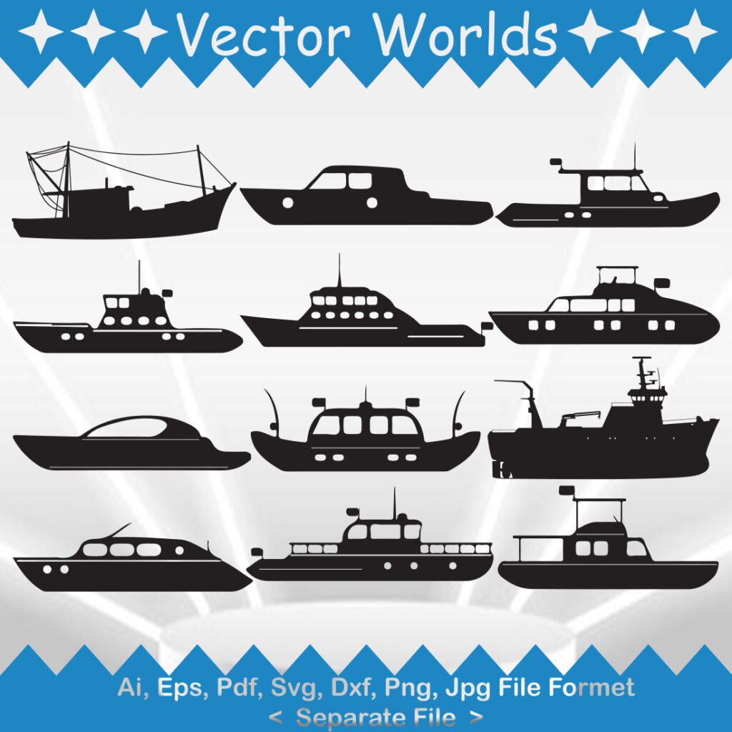 Fishing Boat SVG Vector Design | MasterBundles