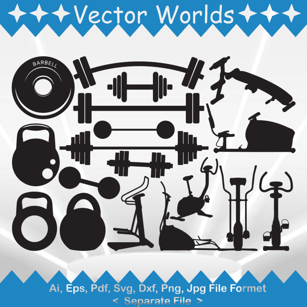 Gym Equipment SVG Vector Design - MasterBundles