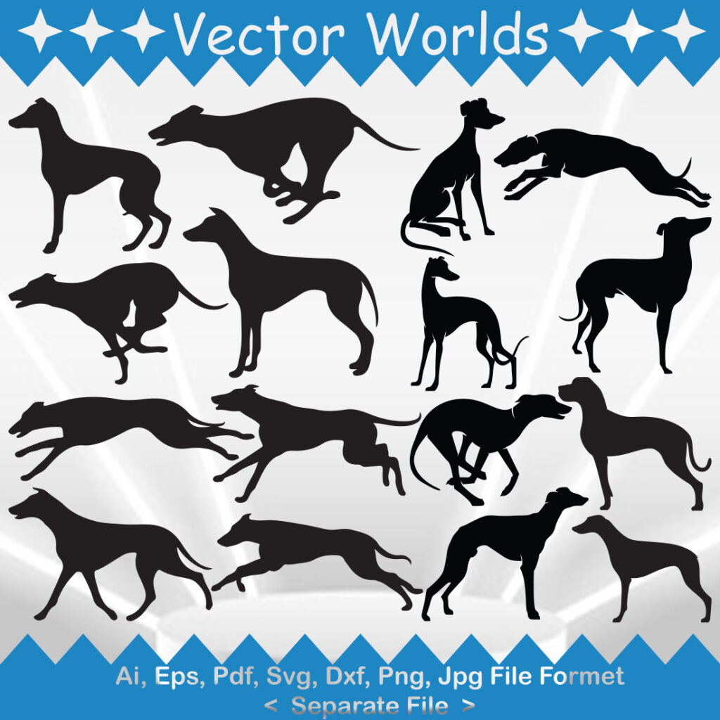 Silhouette Greyhound Dog SVG Vector Design - MasterBundles