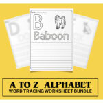 A to Z Uppercase Alphabets Word Tracing Worksheet - MasterBundles