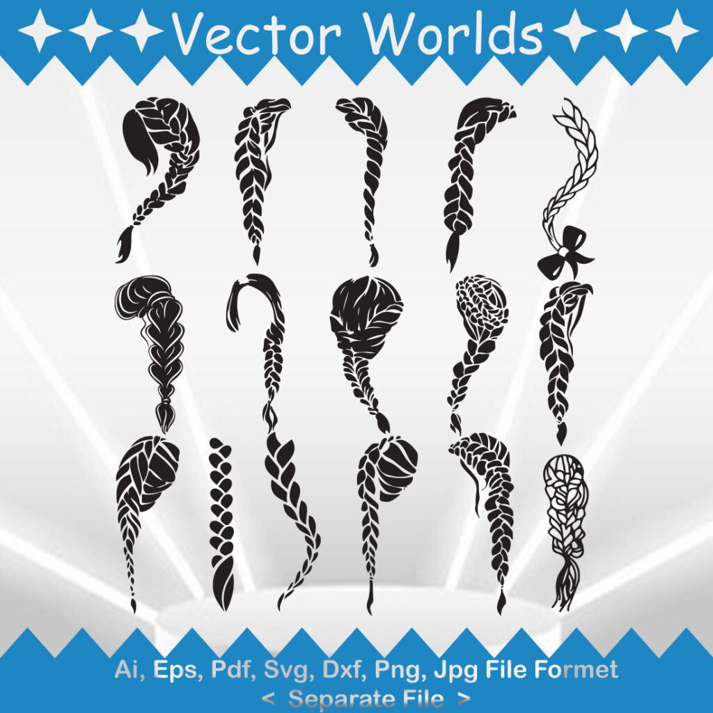 Hair Braided SVG Vector Design - MasterBundles