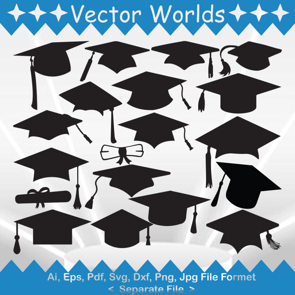 Graduation Cap SVG Vector Design - MasterBundles
