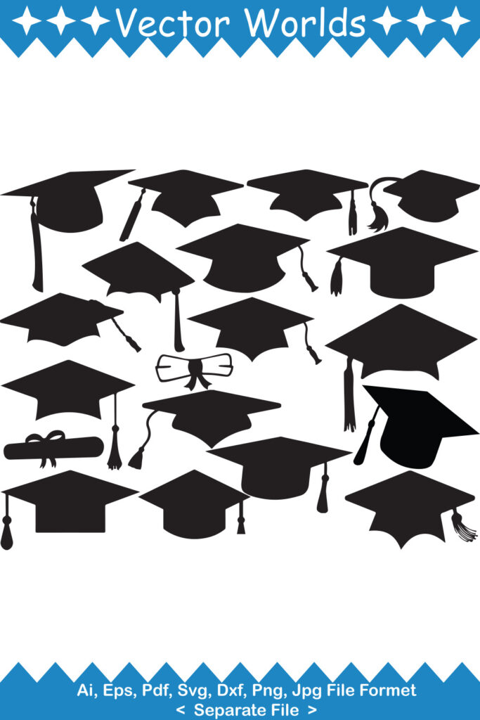 Graduation Cap SVG Vector Design - MasterBundles