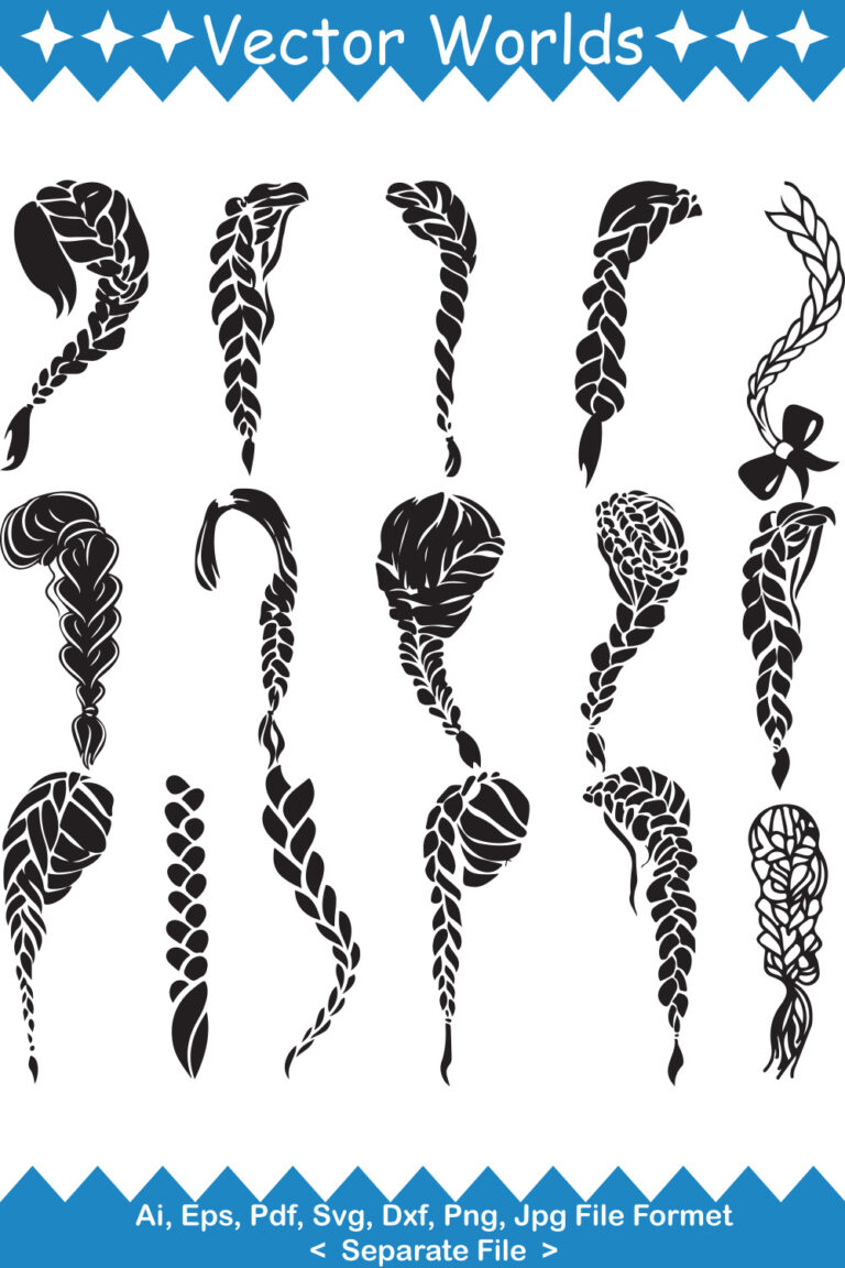 Hair Braided SVG Vector Design - MasterBundles