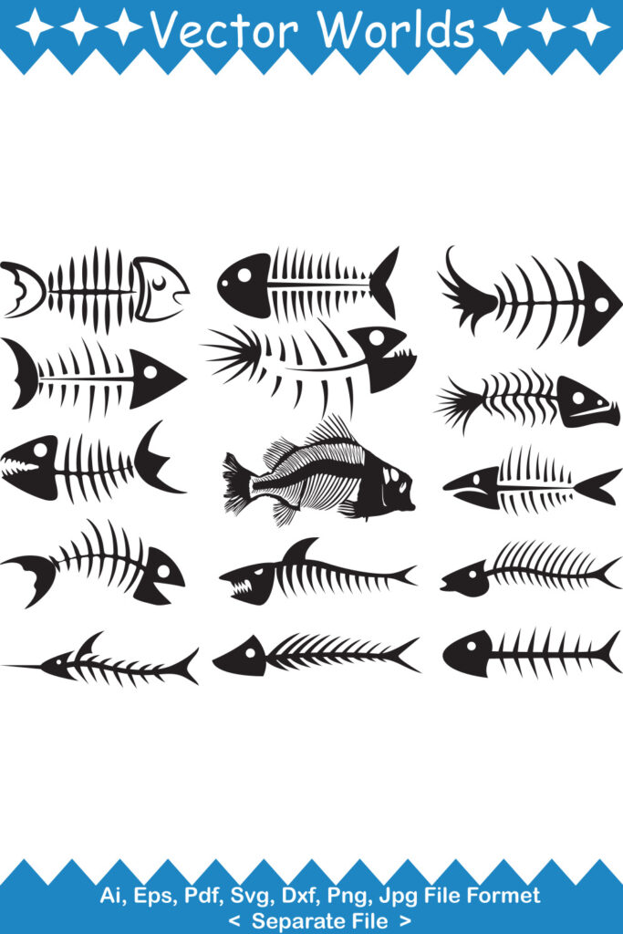 Fish Bone SVG Vector Design | MasterBundles