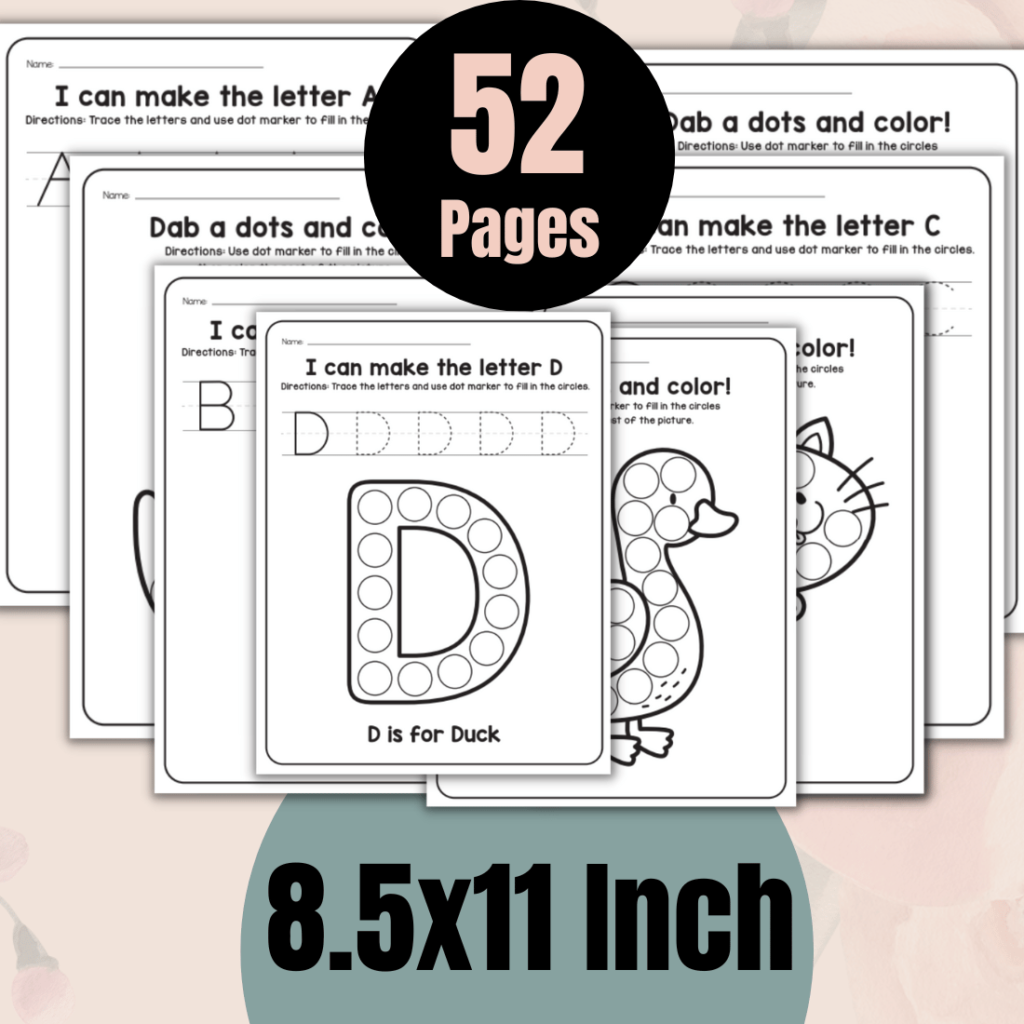 Alphabet Animals Dot Markers Worksheets | MasterBundles