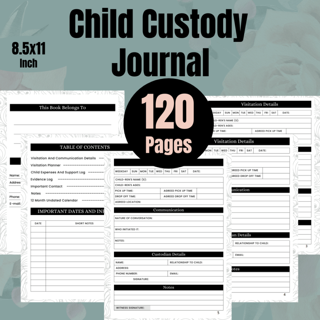 Child Custody Journal KDP Interior | MasterBundles