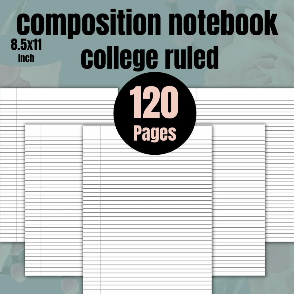 Composition Notebook College Ruled KDP Interior | MasterBundles