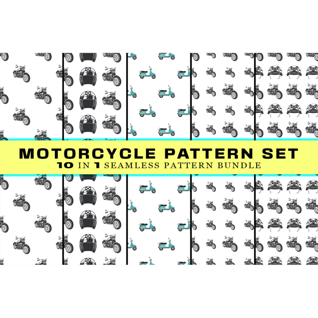 Motorcycle Seamless Pattern Digital Papers - MasterBundles