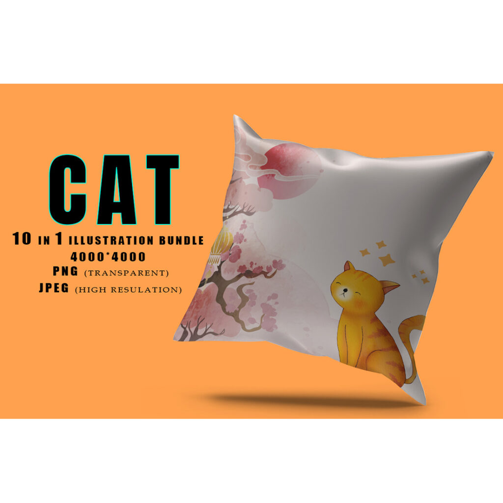 Cute Cat Illustration Clipart Design Bundle V.2 - MasterBundles