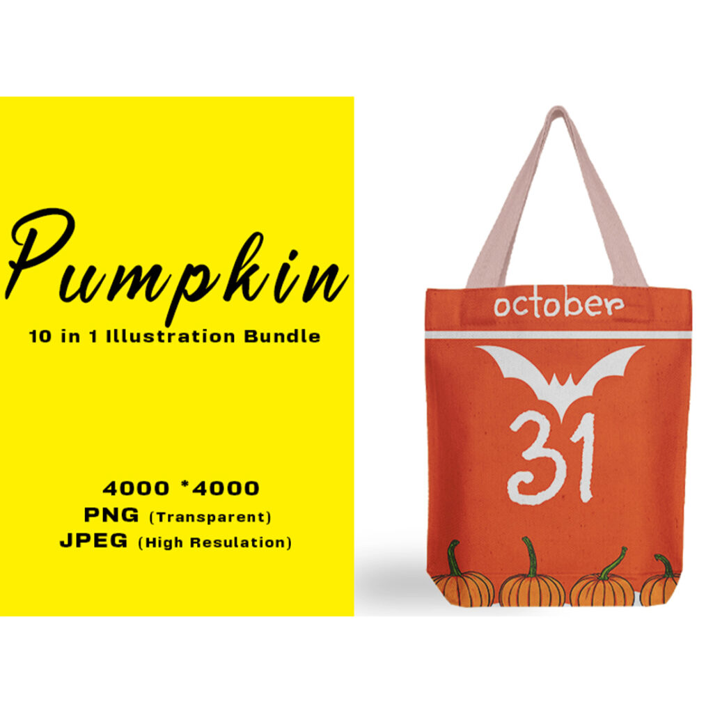 Funny Pumpkin Illustration Clipart Design Bundle V2 - MasterBundles