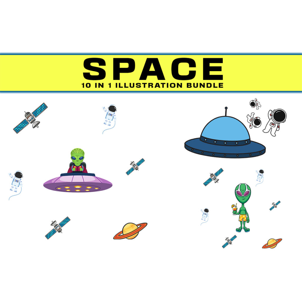 Creative Space Illustration Clipart Design Bundle V1 - MasterBundles