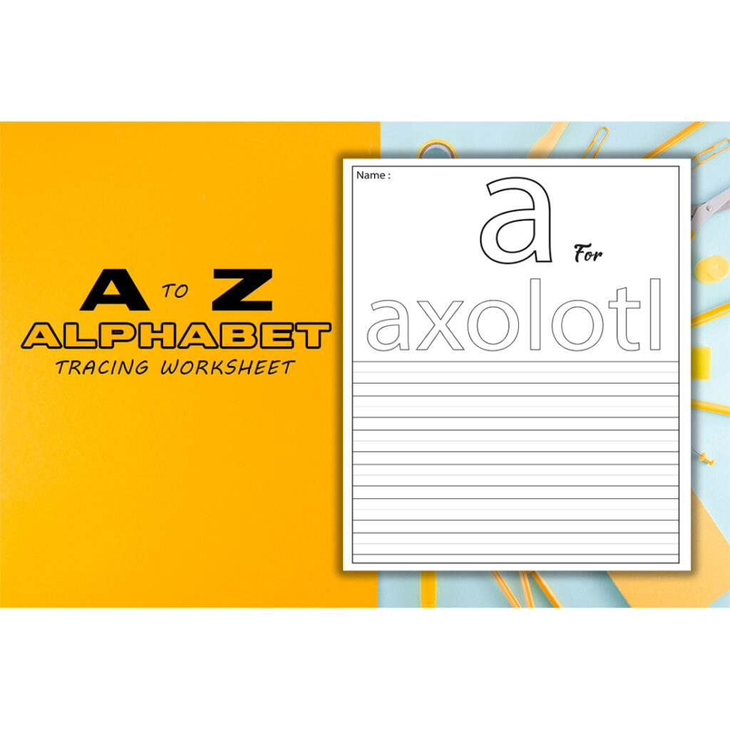 A to Z Lowercase Alphabets Word Tracing Worksheets - MasterBundles