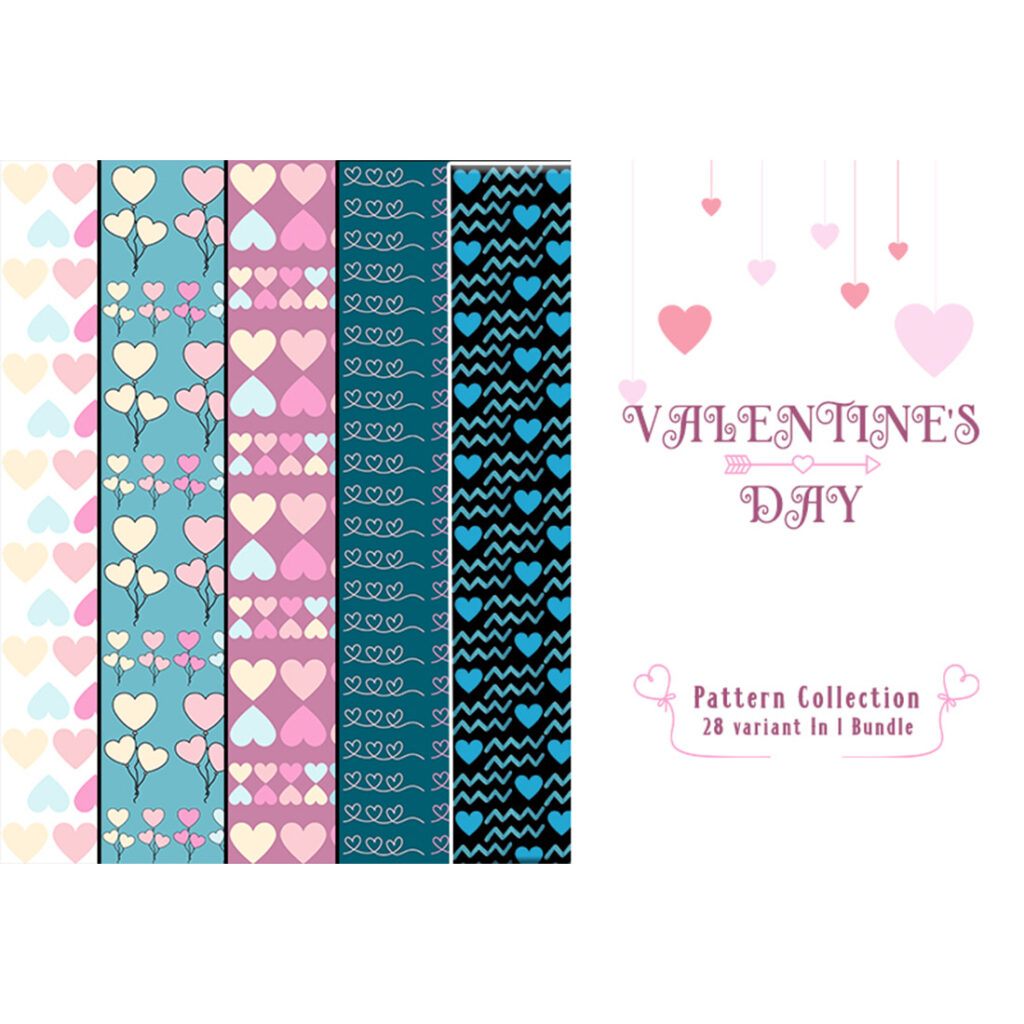 Valentines Day Seamless Pattern Digital Papers - MasterBundles