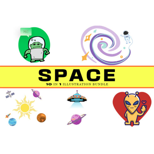 Space Illustration Clipart Design Bundle V.1 - MasterBundles
