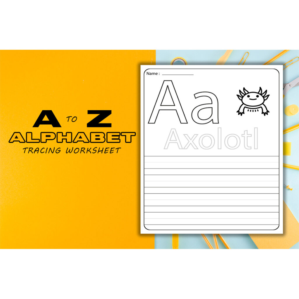 A to Z Mix Alphabets Word Tracing KDP Worksheets V.1 - MasterBundles