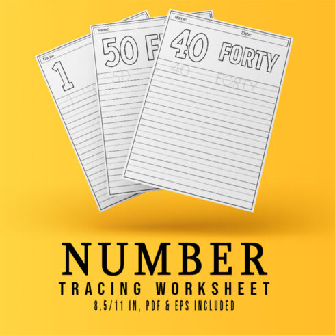 1 to 50 Number Tracing Worksheets Bundle - MasterBundles
