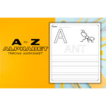 A to Z Uppercase Alphabets Word Tracing Worksheet - MasterBundles