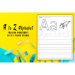 A to Z Alphabets Words Tracing Worksheets Coloring Page V.2 - MasterBundles