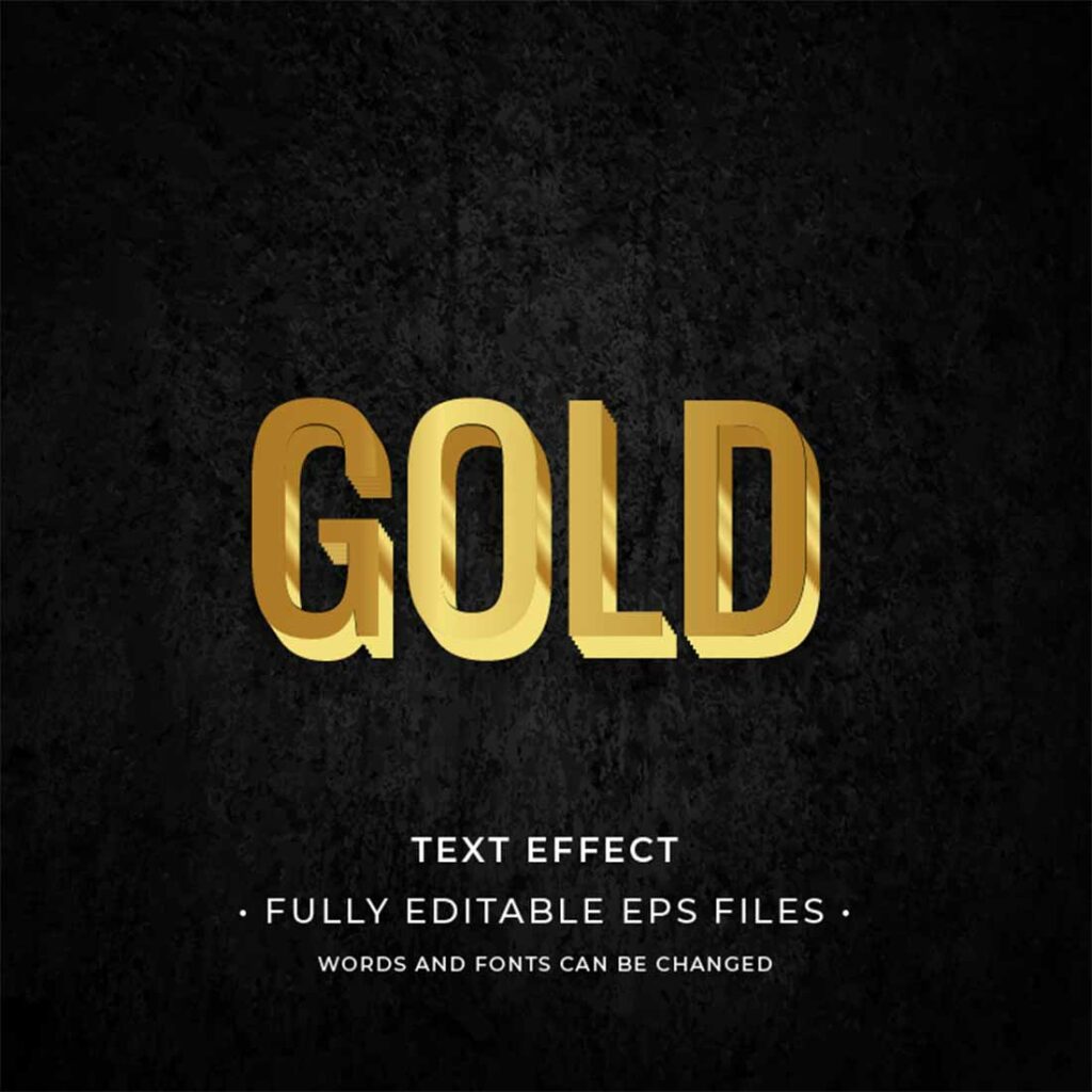 Vector Gold Text Effect Editable Elegant Bold Text Style Free Vectr