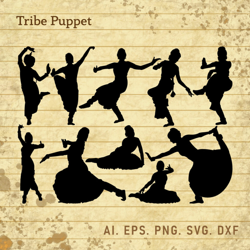 Bharatanatyam Dance Step Vector set - MasterBundles