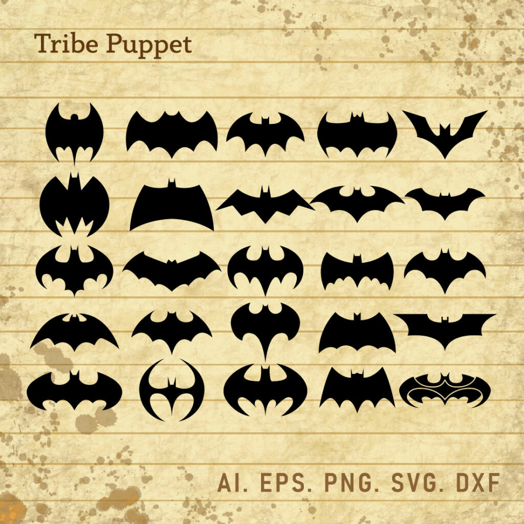 Bat Man Symbols Evolution Vector set - MasterBundles