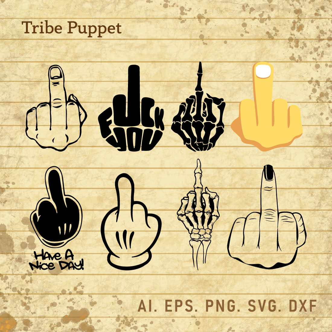 Middle Finger Vector set - MasterBundles