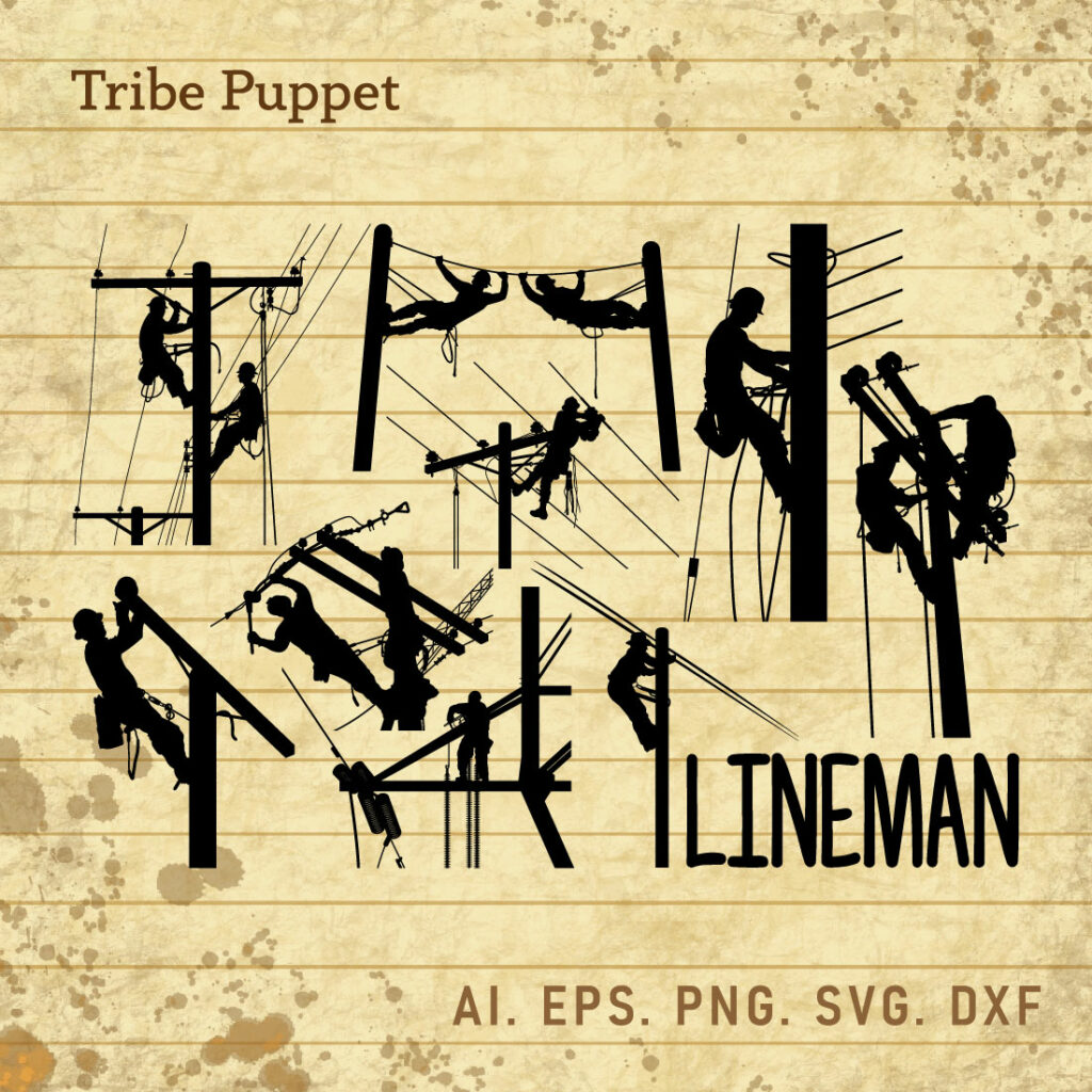 Line Man Vector Set - MasterBundles