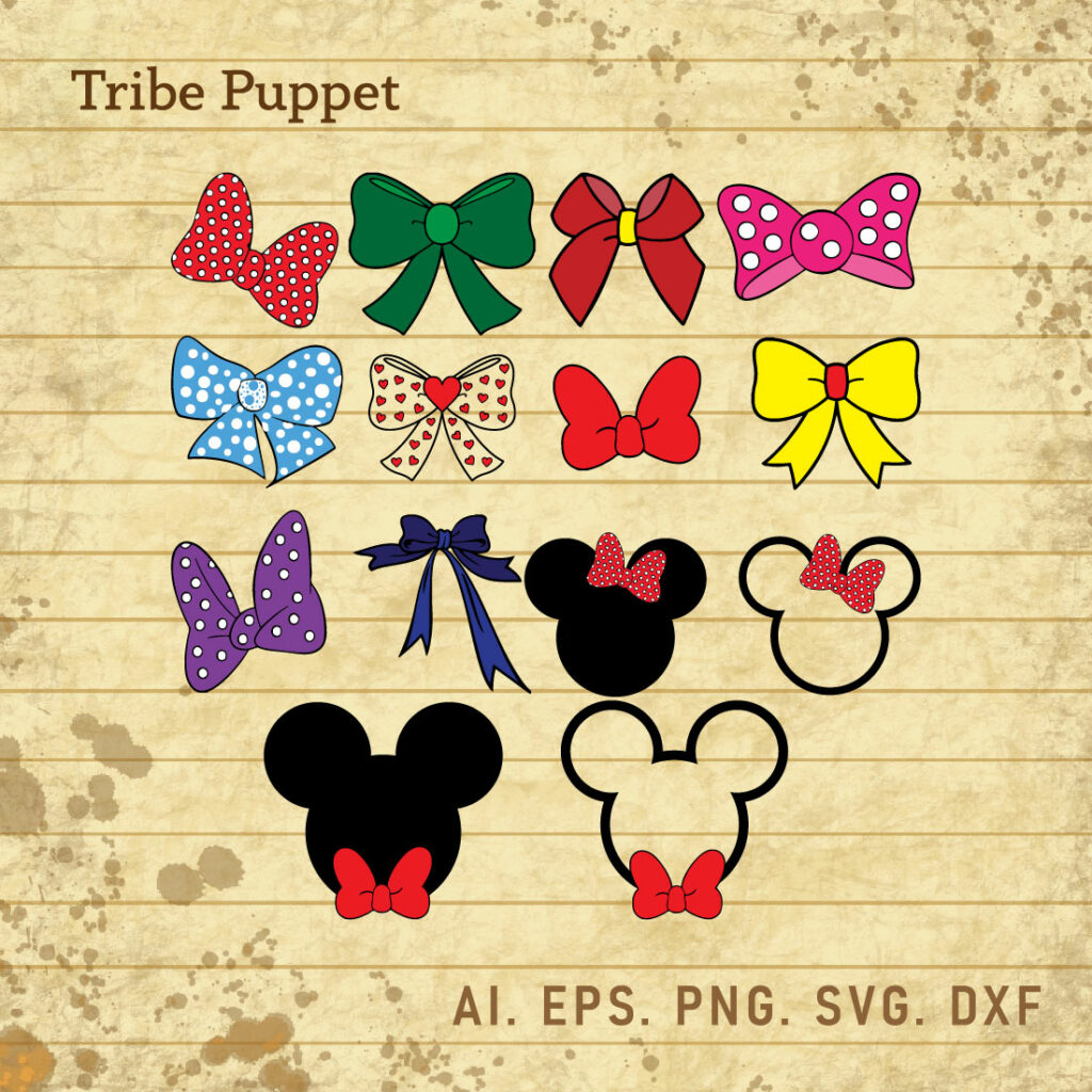 Mickey Bow Vector Set - MasterBundles