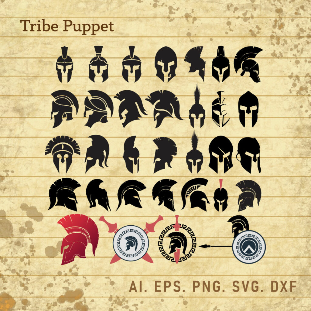 Greek Helmet Vector Set - MasterBundles