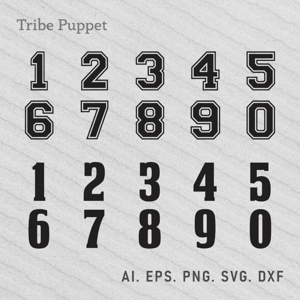 Jersey Number Vector Set - MasterBundles