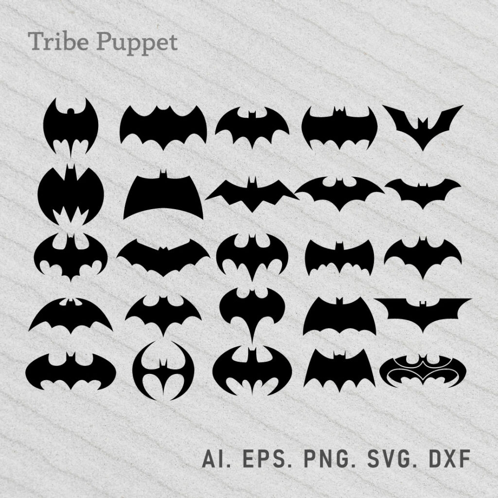 Bat Man Symbols Evolution Vector set - MasterBundles